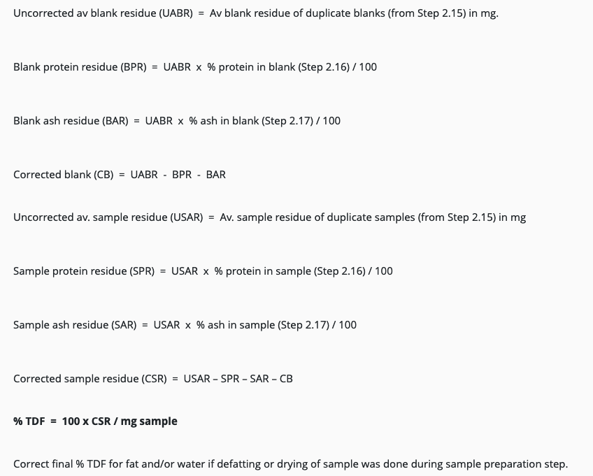 Calculate corrected %TDF of dry sample by first | Chegg.com