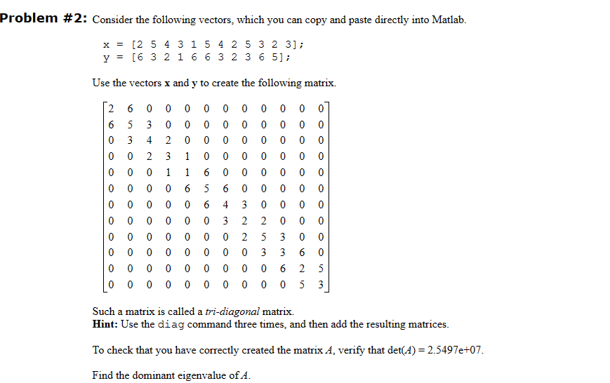 Solved lem \# 2: Consider the following vectors, which you | Chegg.com