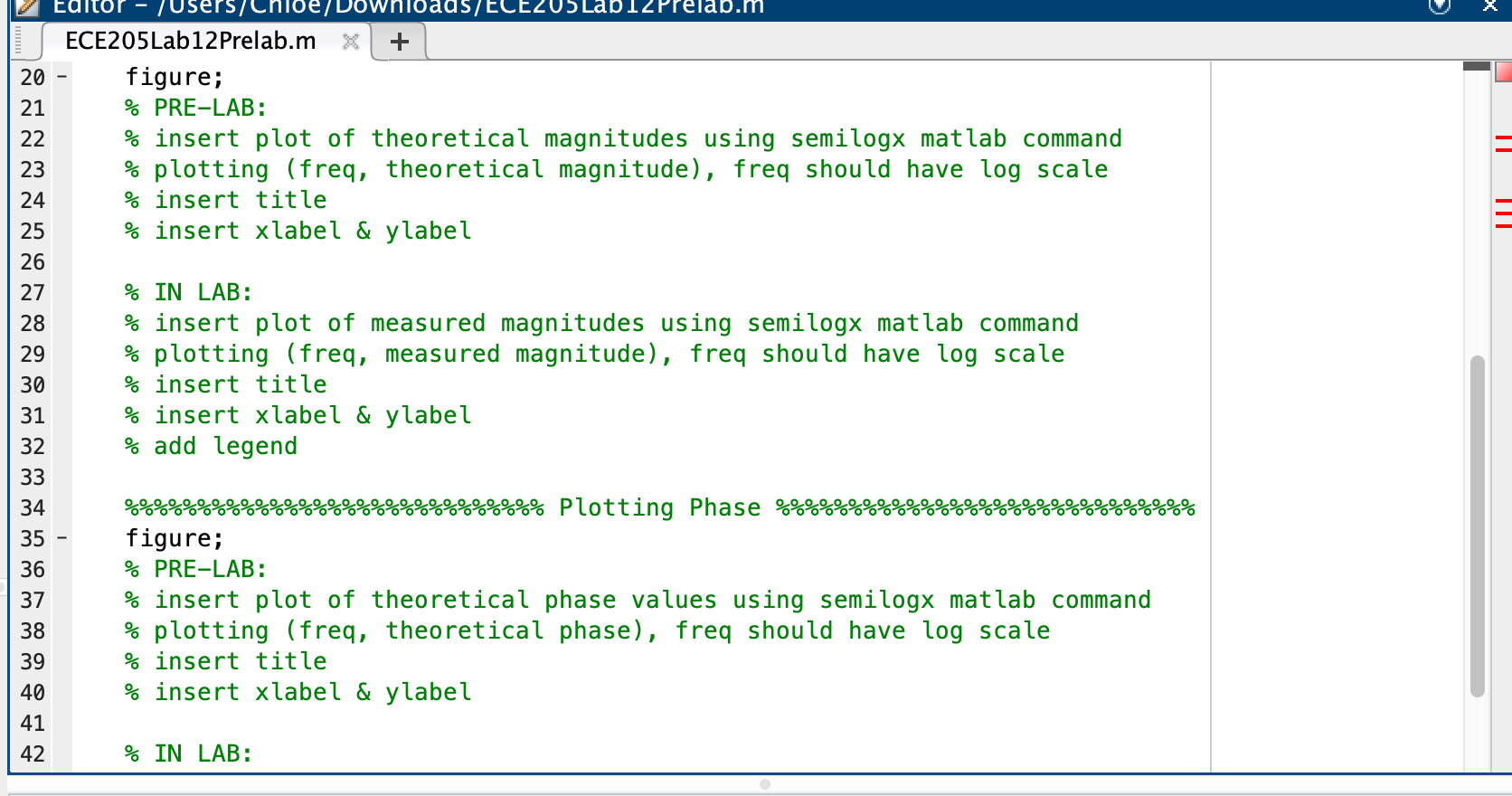 Solved X Editor - /Users/Chloe/Downloads/ECE205Lab12 | Chegg.com