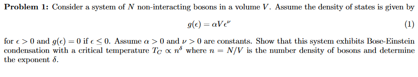 Solved Problem 1: Consider a system of N non-interacting | Chegg.com