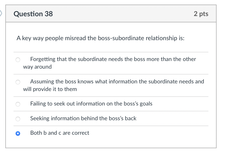 Solved A key way people misread the boss-subordinate | Chegg.com