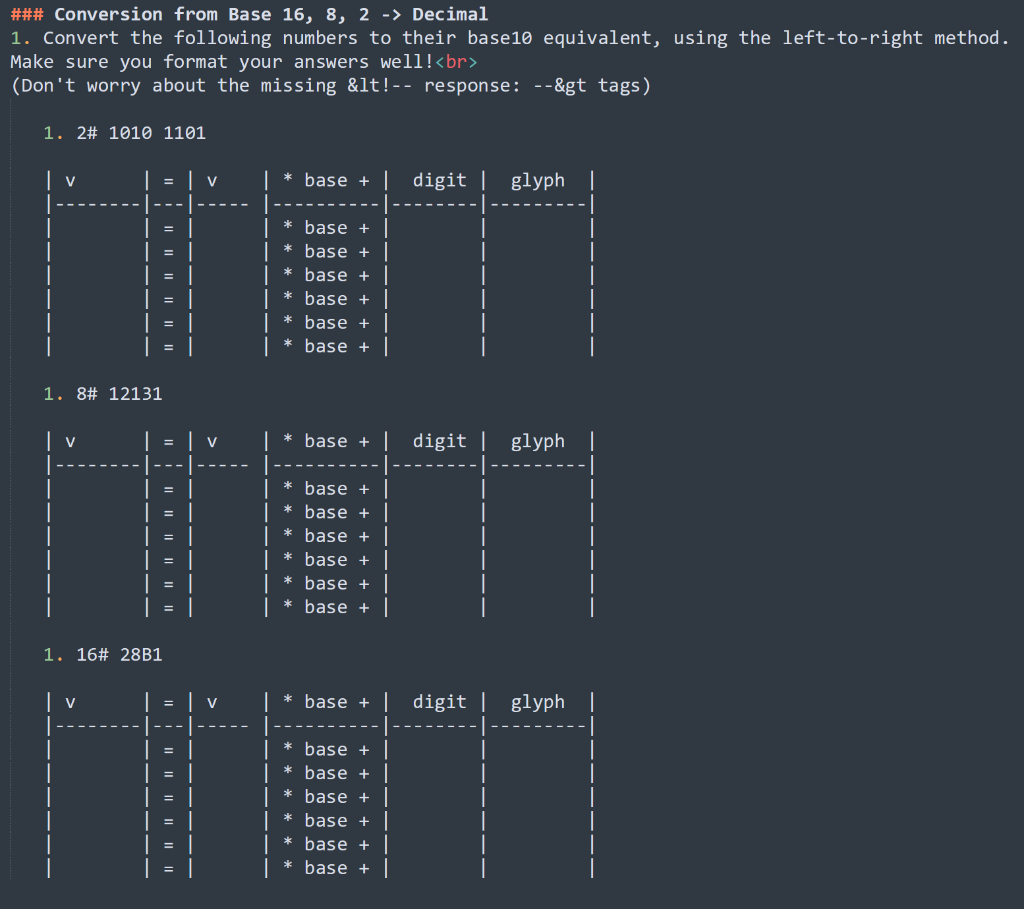 Solved \#\#\#\# Conversion from Base 16, 8, 2 - Decimal | Chegg.com