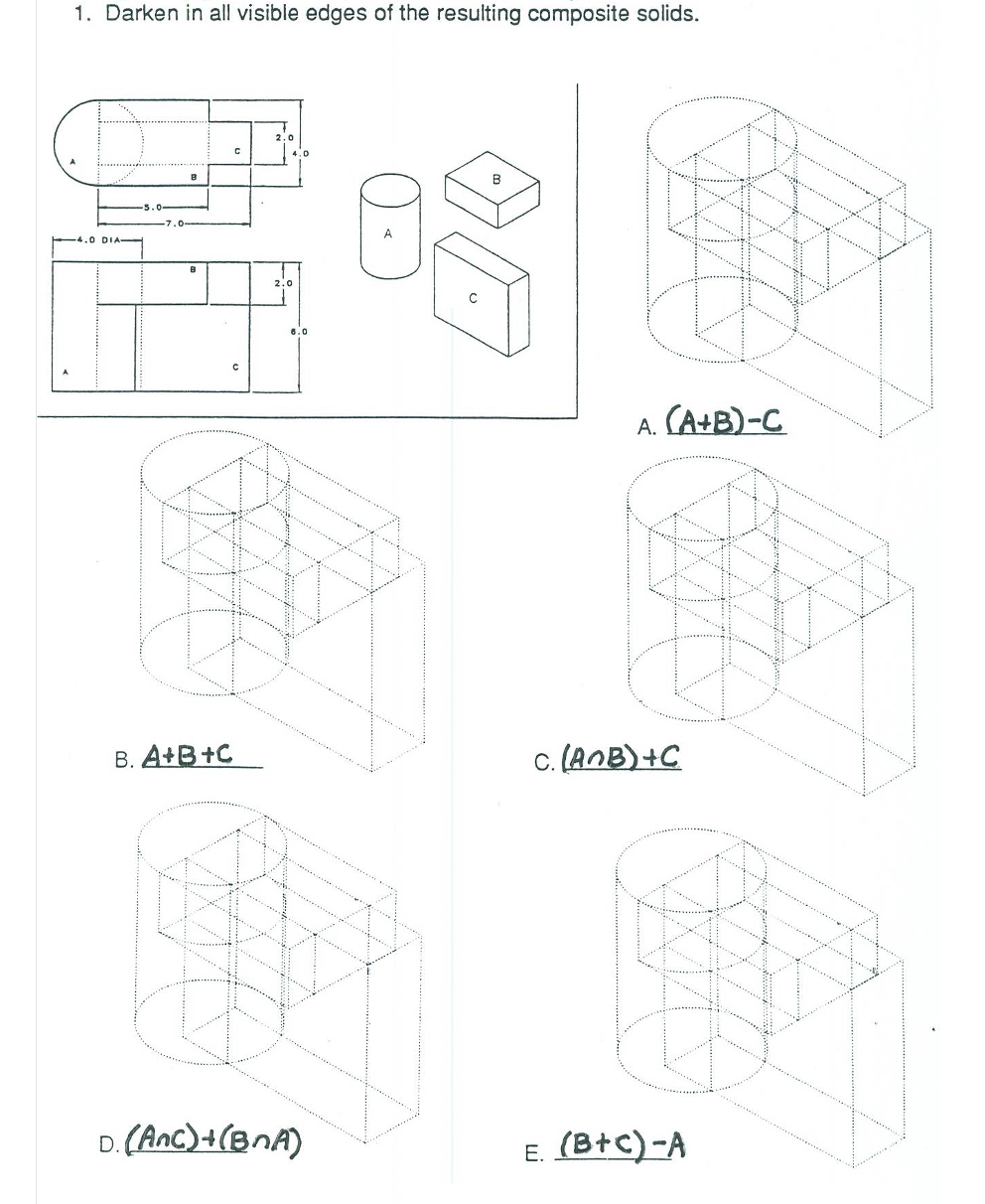Solved 1. Darken in all visible edges of the resulting | Chegg.com