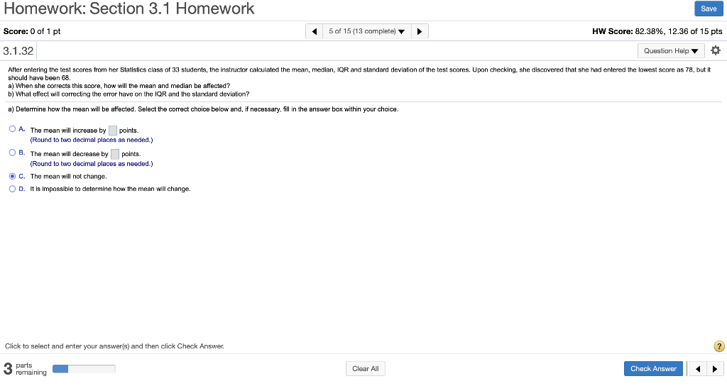 Solved Homework Section 3 1 Homework Save Score 0 Of 1 Pt
