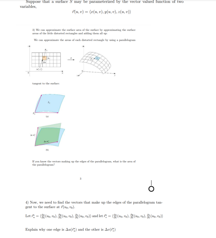 Solved vec(r)(u,v)=(:x(u,v),y(u,v),z(u,v):)We can | Chegg.com