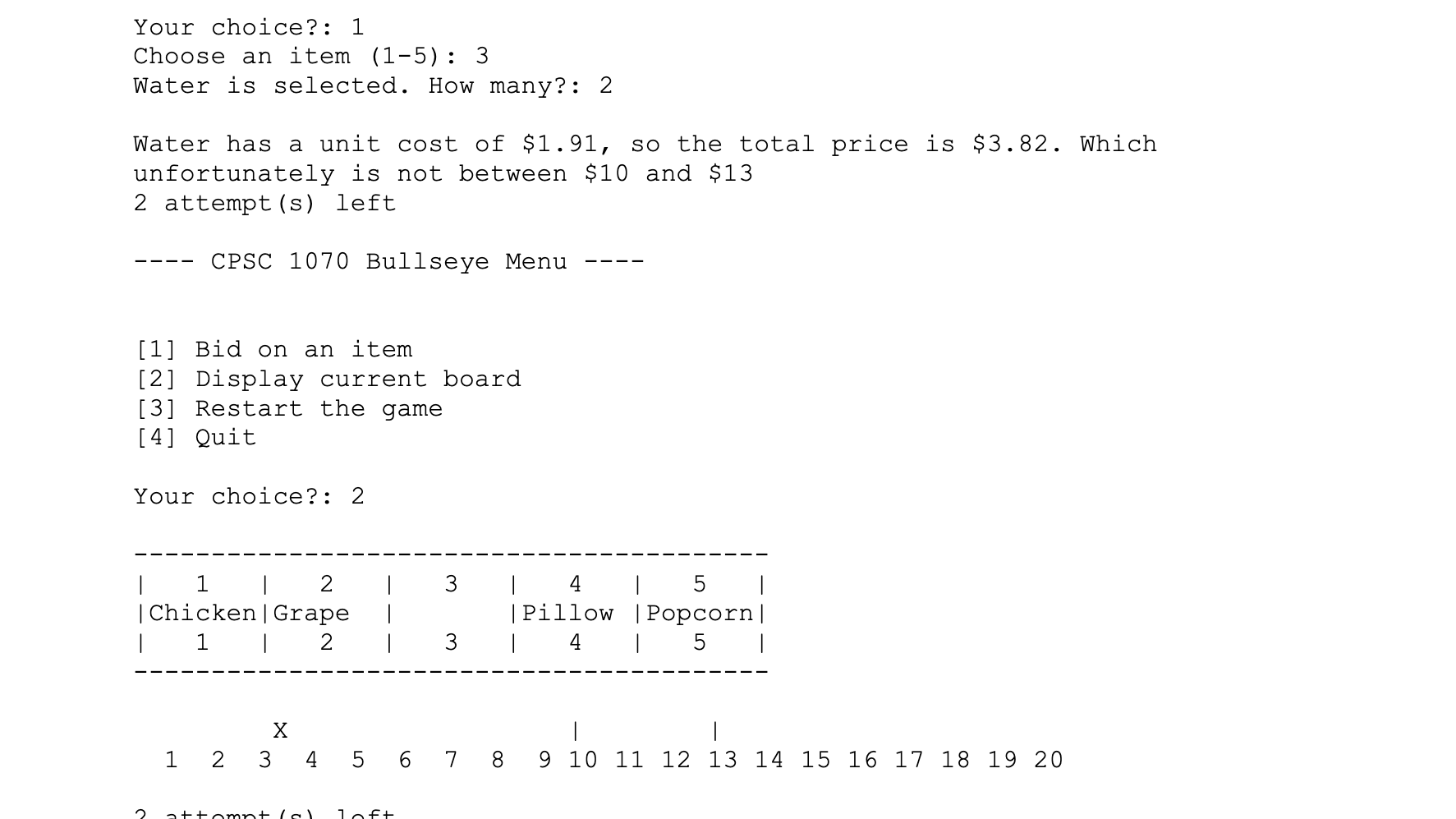 Solved void displayBoard(string items[5], double | Chegg.com