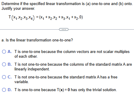Solved Determine if the specified linear transformation is | Chegg.com