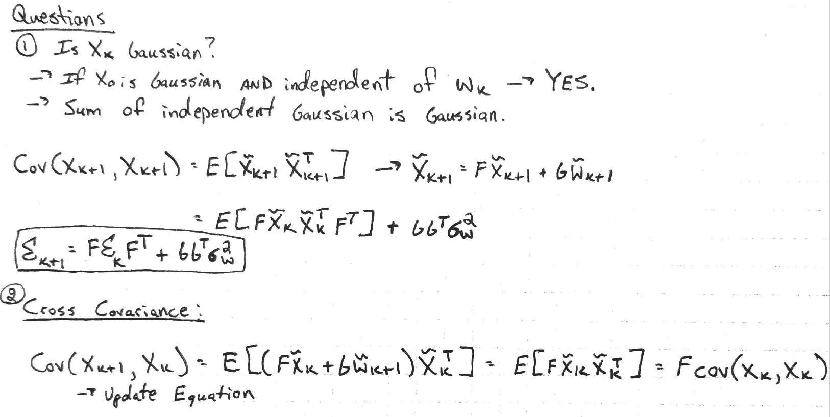 Consider the linear state space model Xk+1 = FXk + | Chegg.com