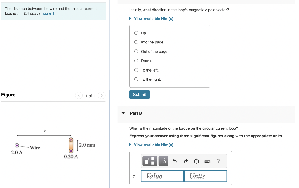 Solved The distance between the wire and the circular | Chegg.com