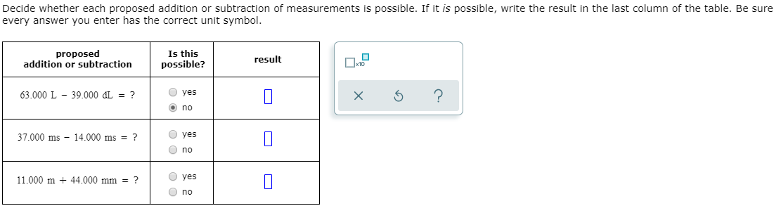 Solved Decide whether each proposed addition or subtraction | Chegg.com