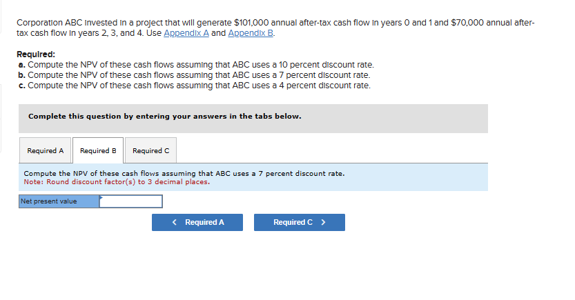 Solved Corporation ABC Invested In a project that will | Chegg.com
