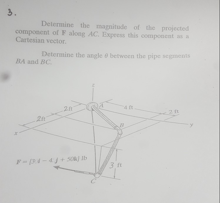 Solved Determine The Magnitude Of The Projected Component Of