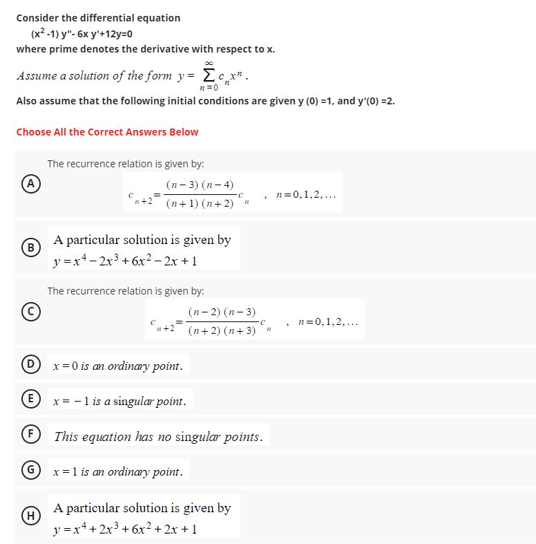 Solved Consider the differential equation | Chegg.com
