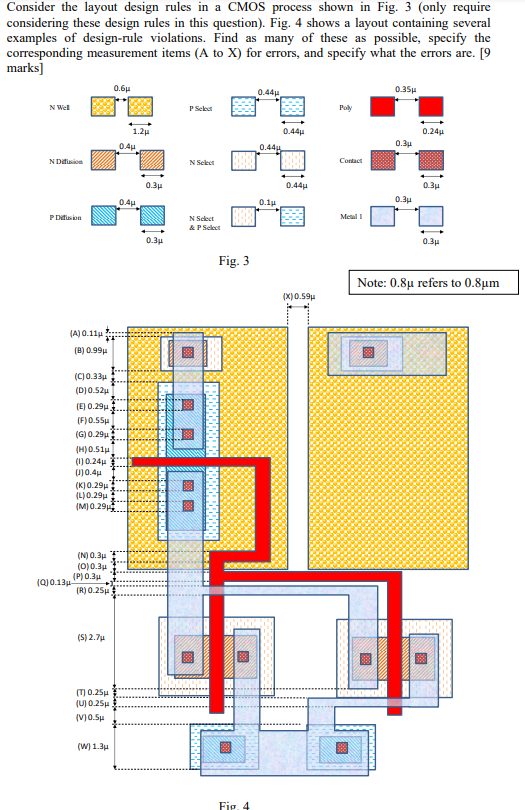 Consider the layout design rules in a CMOS process | Chegg.com