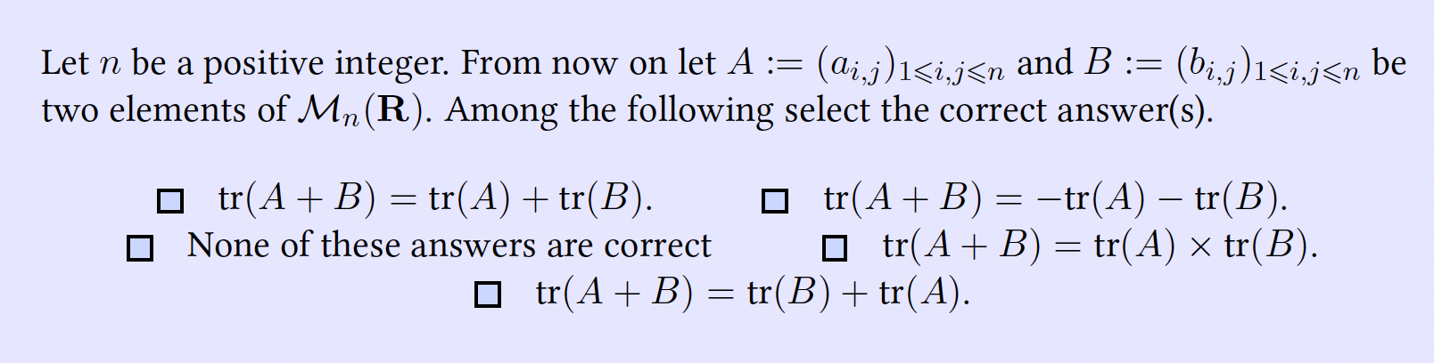 Solved Let n ﻿be a positive integer. From now on let | Chegg.com