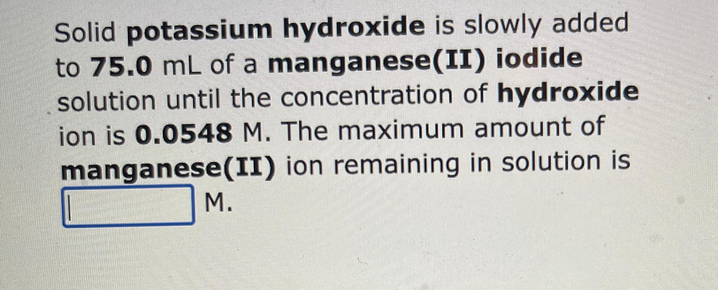 Solved Solid cobalt(II) acetate is slowly added to 50.0mL of | Chegg.com