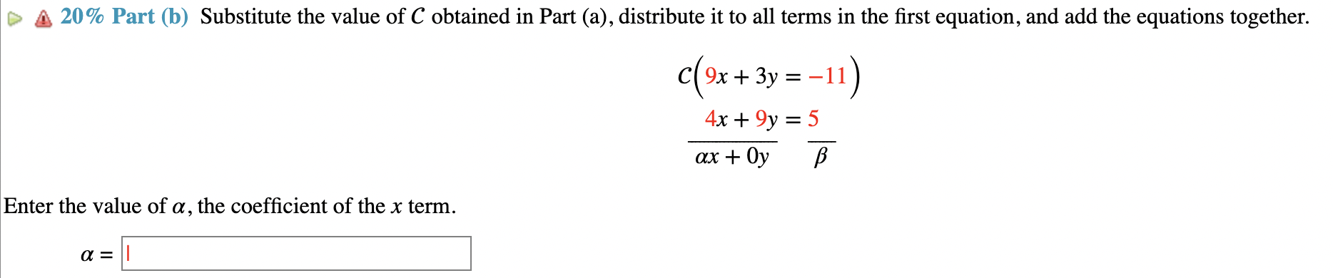 A 20% ﻿Part (b) ﻿Substitute the value of C ﻿obtained | Chegg.com