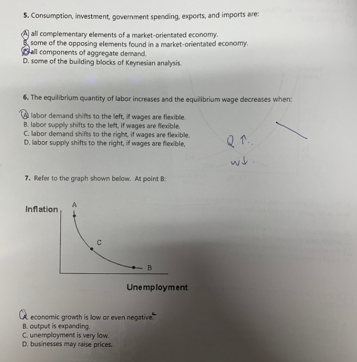 Solved S. Consumption, investment, government spending, | Chegg.com