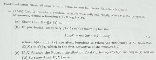 Solved Let X denote a random variables with pdf/pmf | Chegg.com