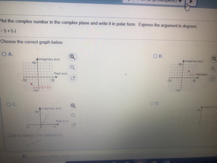 Solved lot the complex number in the complex plane and write | Chegg.com
