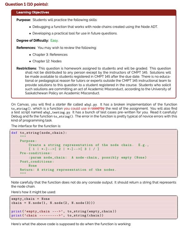 Solved a5q1.py file: import node as N def | Chegg.com