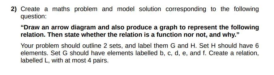 Solved 2) Create a maths problem and model solution | Chegg.com