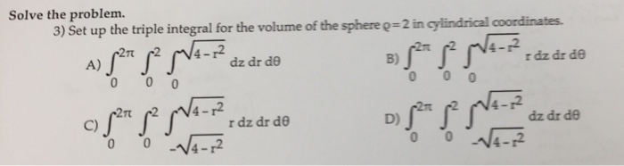 Solved Set up the triple integral for the volume of the | Chegg.com