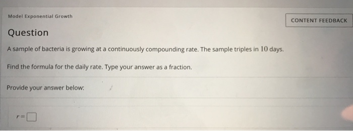 Solved Model Exponential Growth Question A sample of | Chegg.com