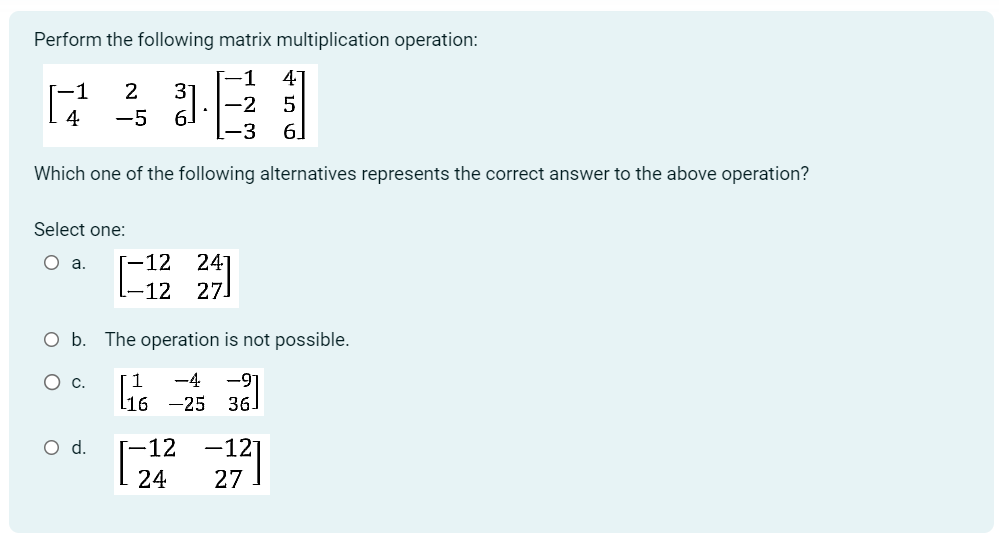 Solved Consider the following matrices: \\[ | Chegg.com