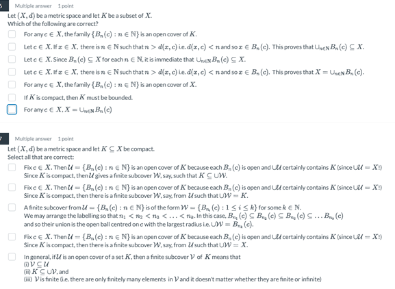 Solved by an EXPERT Multiple answer 1 ﻿pointLet (x,d) be ﻿a metric space | Chegg.com