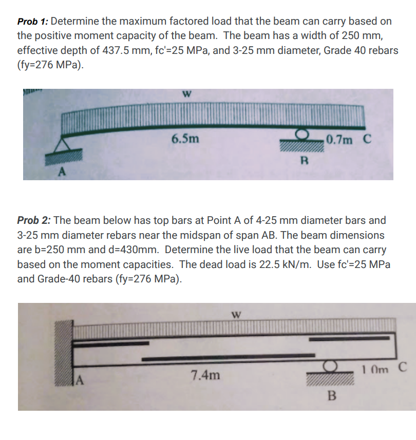 Solved Prob 1: Determine the maximum factored load that the | Chegg.com