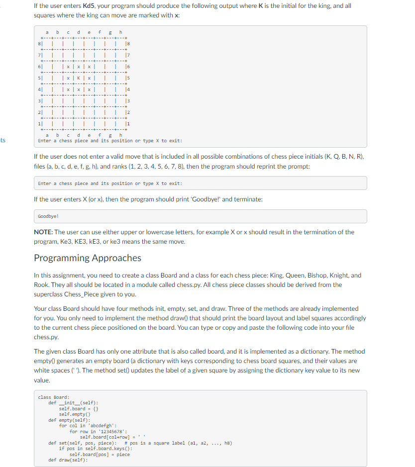 Solved PA 5. Chess Topics 1. Classes 2. Methods 3. Data | Chegg.com
