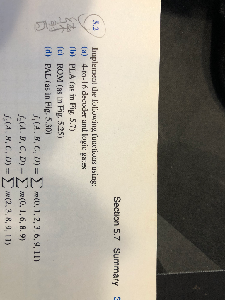 Section 5.7 Summary | 5.2 / Implement the following | Chegg.com