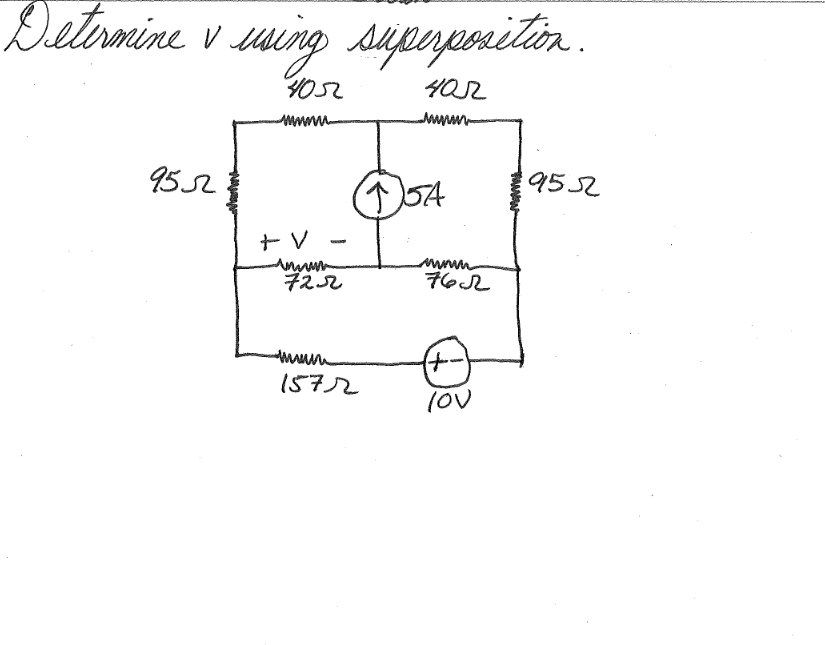 Solved Determine v using superposition. | Chegg.com