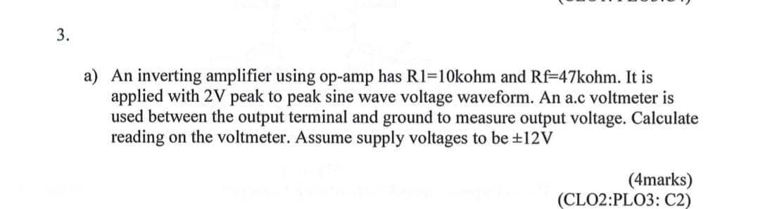 Solved a) An inverting amplifier using op-amp has R1=10kohm | Chegg.com