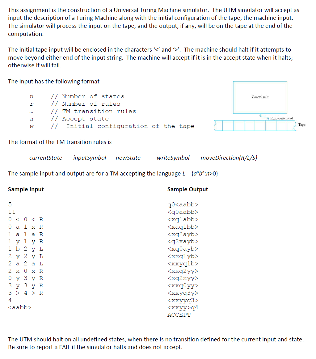 Solved This assignment is the construction of a Universal | Chegg.com