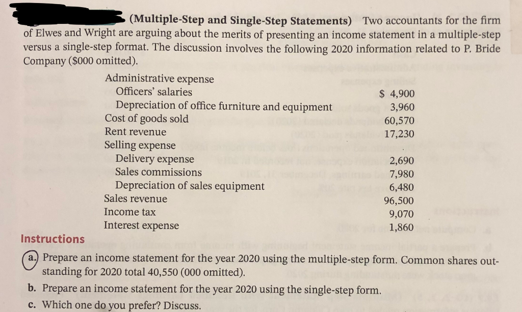 Solved (Multiple-Step and Single-Step Statements) Two | Chegg.com