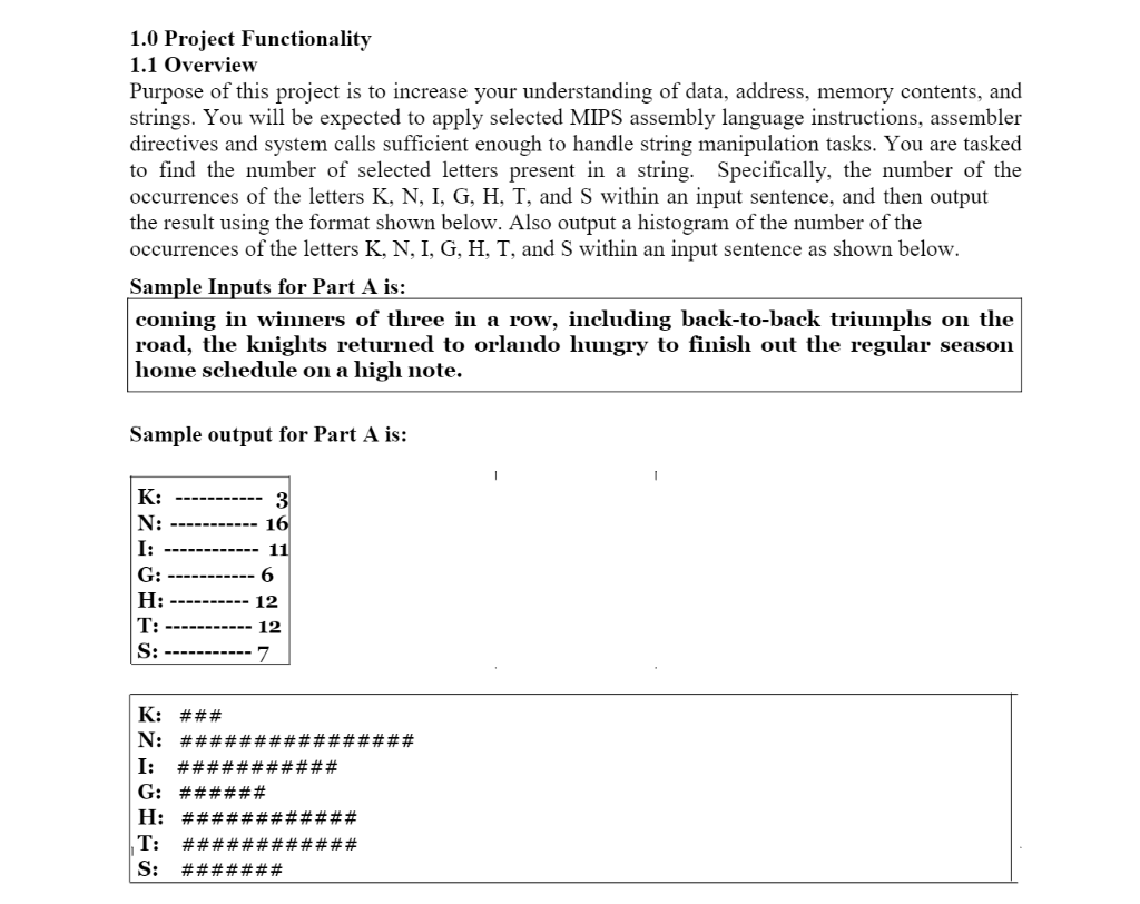 Solved 1.0 Project Functionality 1.1 Overview Purpose of | Chegg.com