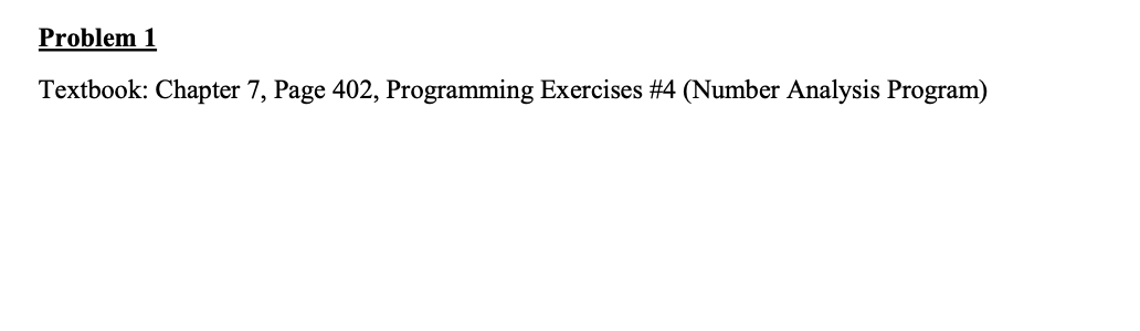 Problem 1 Textbook: Chapter 7, Page 402, Programming | Chegg.com