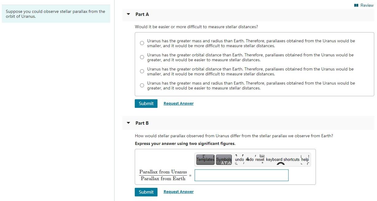 Solved Suppose you could observe stellar parallax from the | Chegg.com