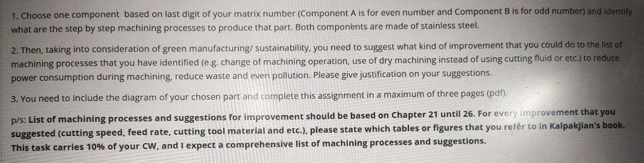 1. Choose one component based on last digit of your | Chegg.com