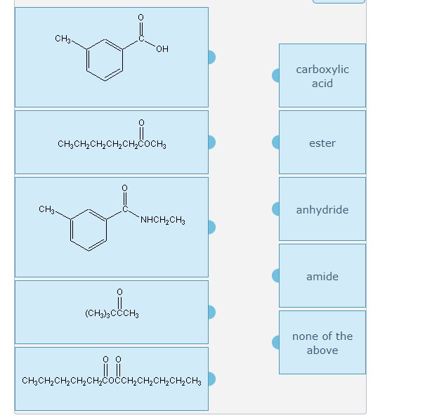 Solved carboxylic acid ester anhydride amide none of the | Chegg.com