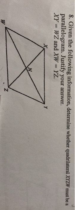 Solved 8 Given The Following Information Determine Whether