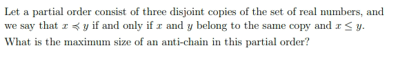 Solved Let a partial order consist of three disjoint copies | Chegg.com