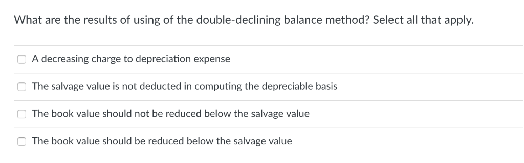 Solved What are the results of using of the double-declining | Chegg.com