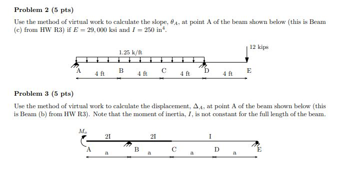 Solved Problem 2 (5 pts) Use the method of virtual work to | Chegg.com