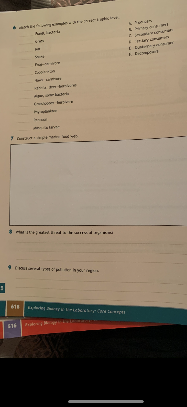 Solved 6 Match the following examples with the correct | Chegg.com