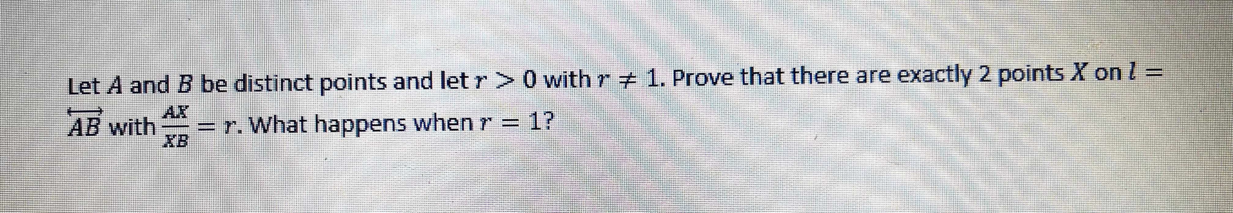Solved Let A and B be distinct points and let r>0 with r =1. | Chegg.com