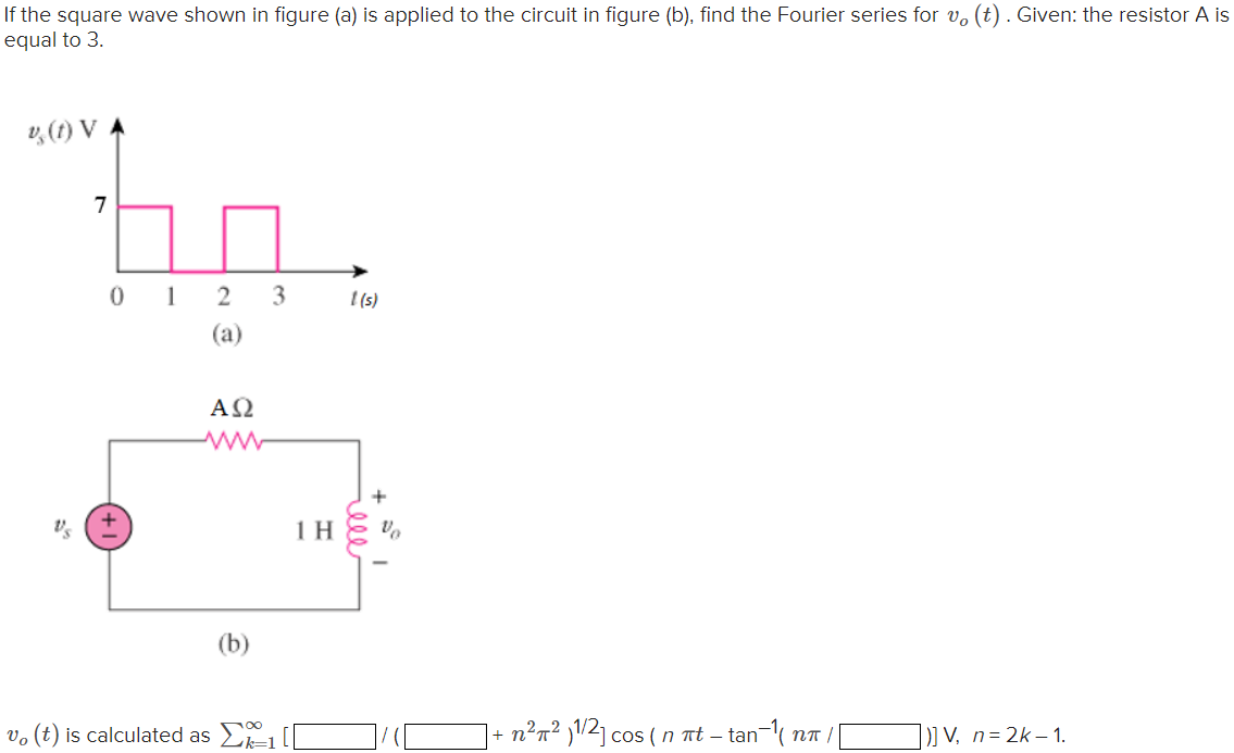 Solved If the square wave shown in figure (a) is applied to | Chegg.com