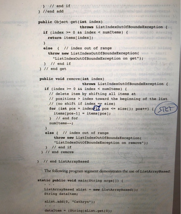 Main Task 1: Modify the ListInterface Java interface | Chegg.com